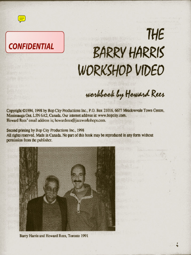 Barry Harris Jazz Workshop | PDF