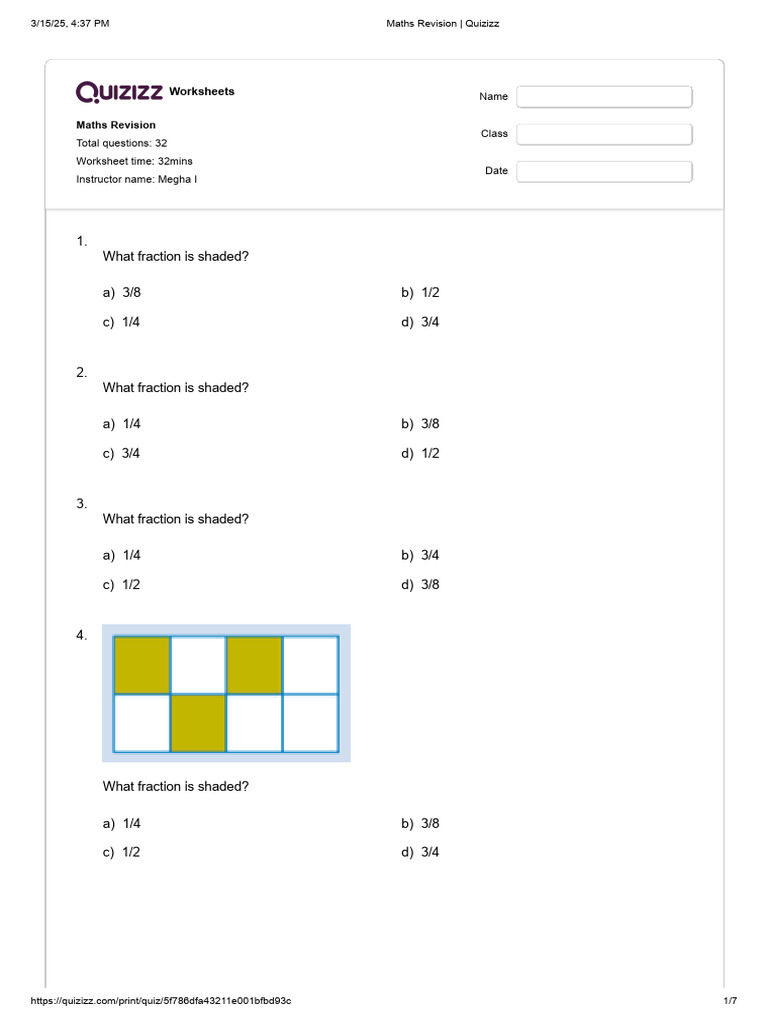 Maths Revision Worksheets for Students | PDF | Rectangle | Shape