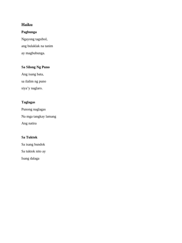 Haiku | PDF