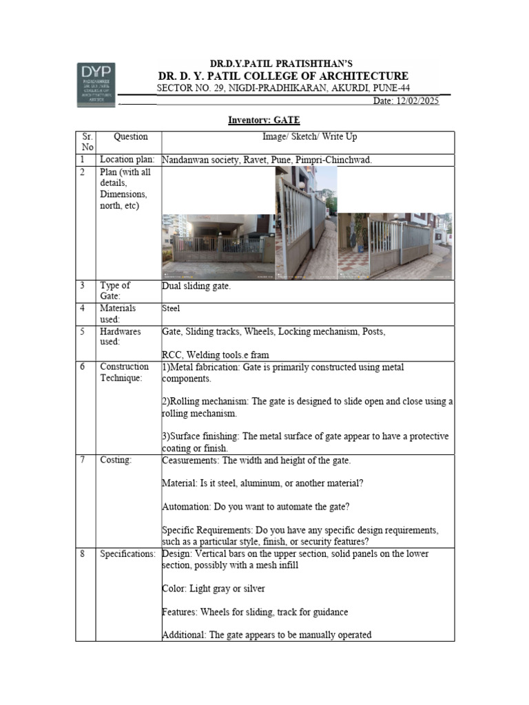 gate inventry | PDF | Screw | Metals