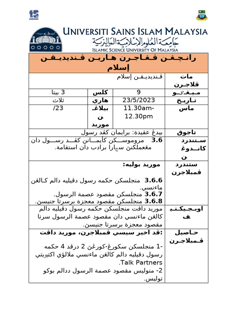RPH T3 (BERIMAN KPD RASUL UNIT 1) 22 MEI | PDF
