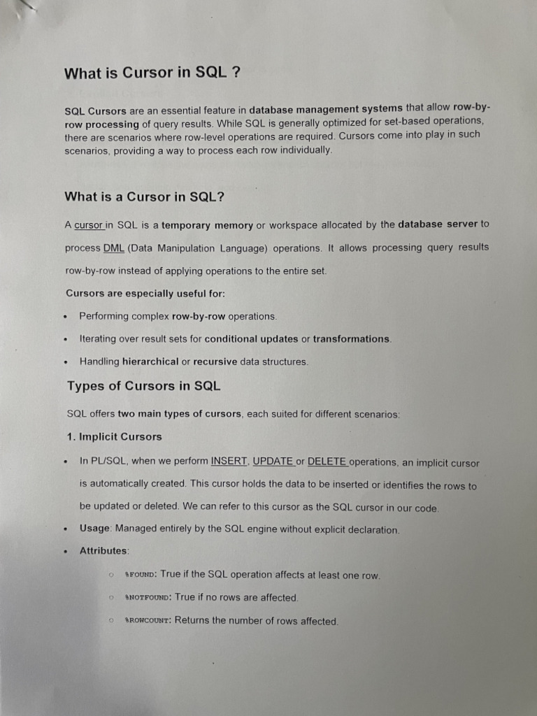 Cursor SQL | PDF