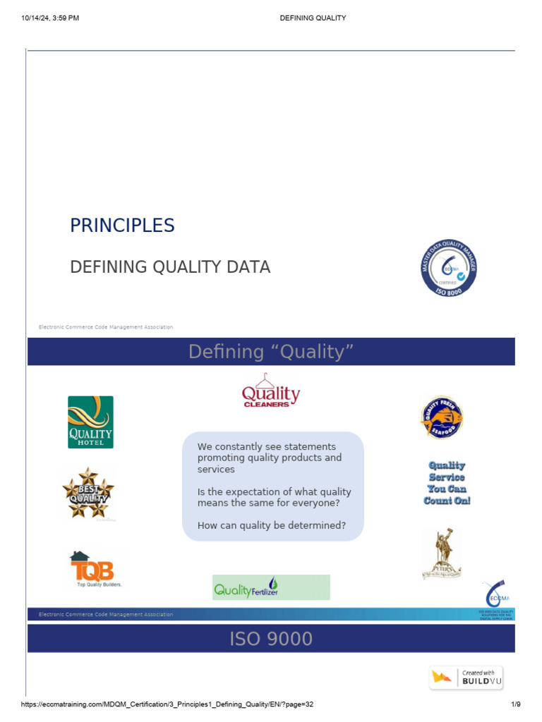 1- DEFINING QUALITY | PDF | Information | Data