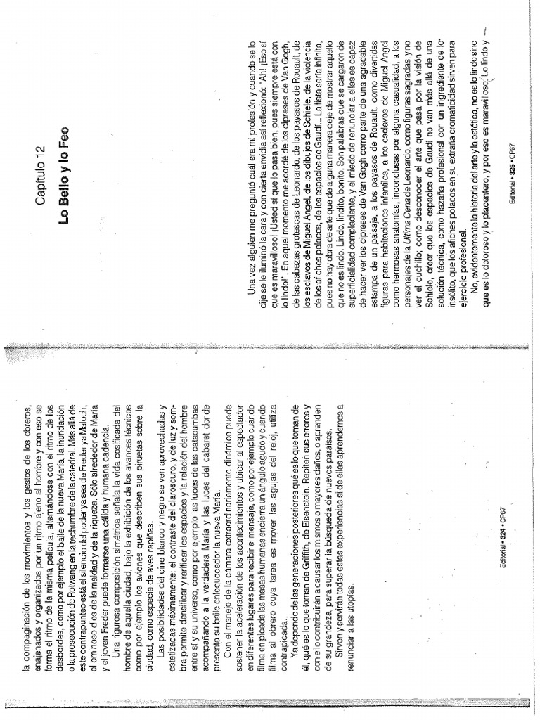 Lo Bello y Lo Feo. Zatonyi-UNA ESTETICA-cap12 | PDF