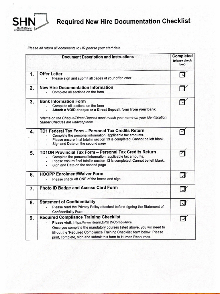 Scan New hire checklist | PDF