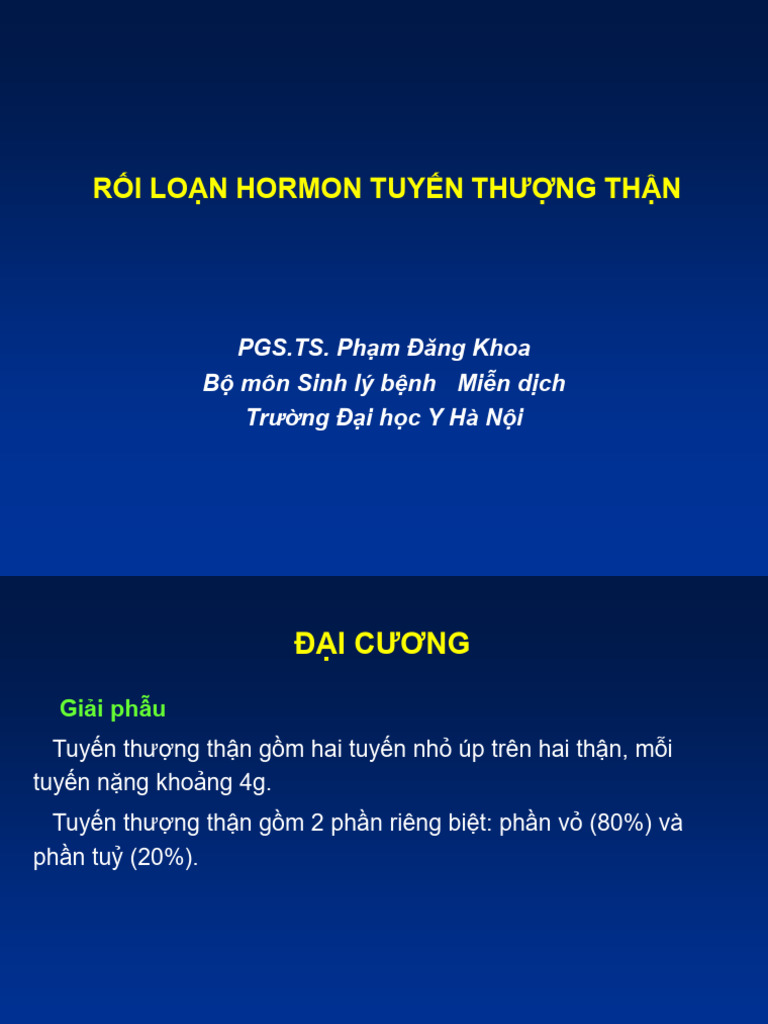 LEC13- RL hormon tuyến thượng thận | PDF