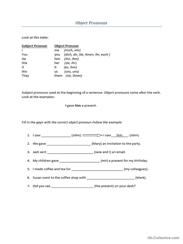 Object Pronouns - Kopia | PDF