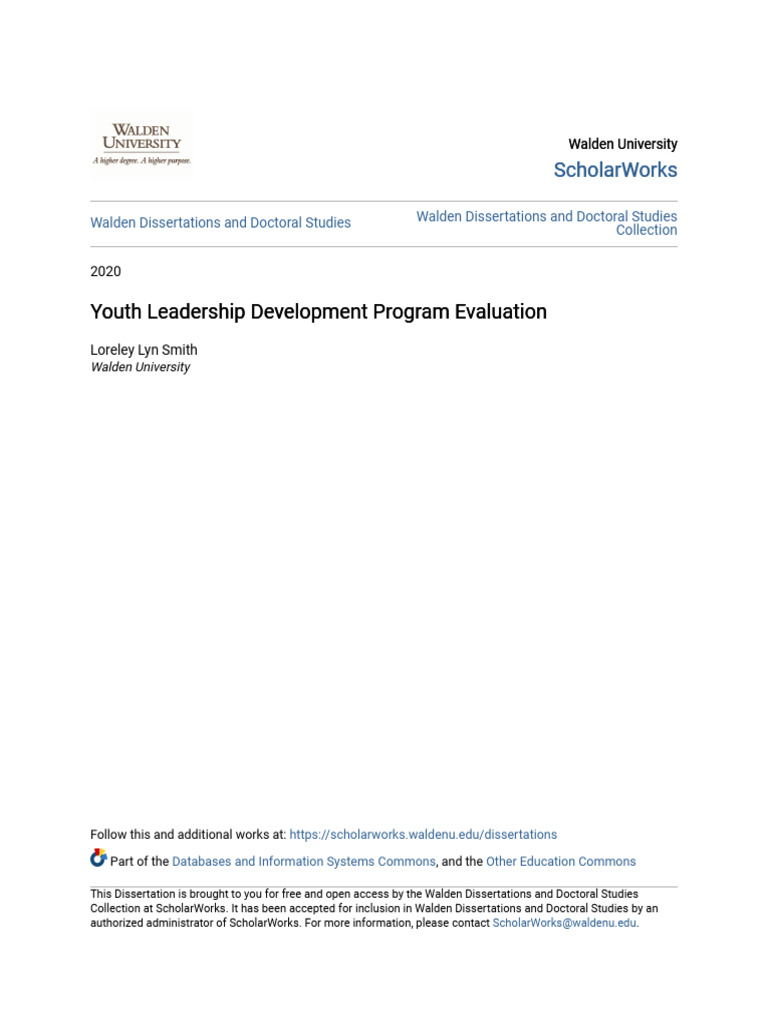Youth Leadership Development Program Evaluation | PDF | Self Efficacy ...
