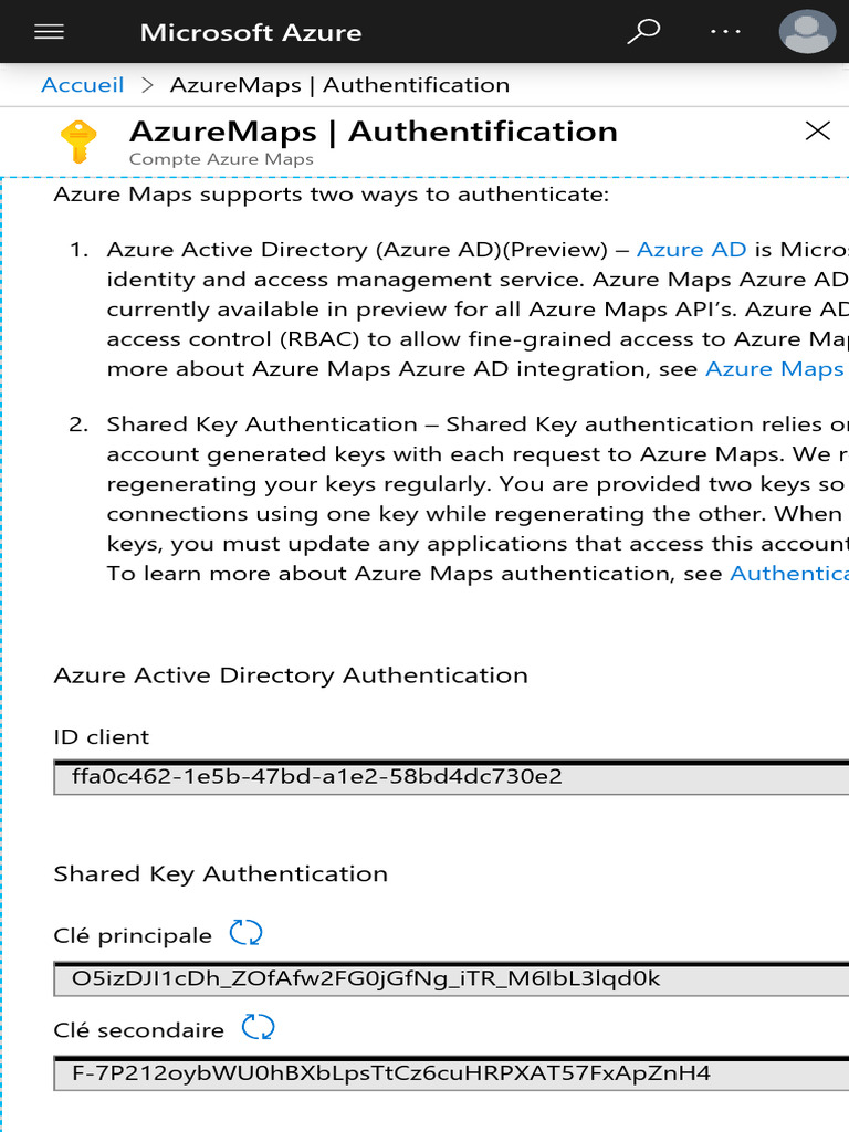 AzureMaps Authentification - Microsoft Azure | PDF