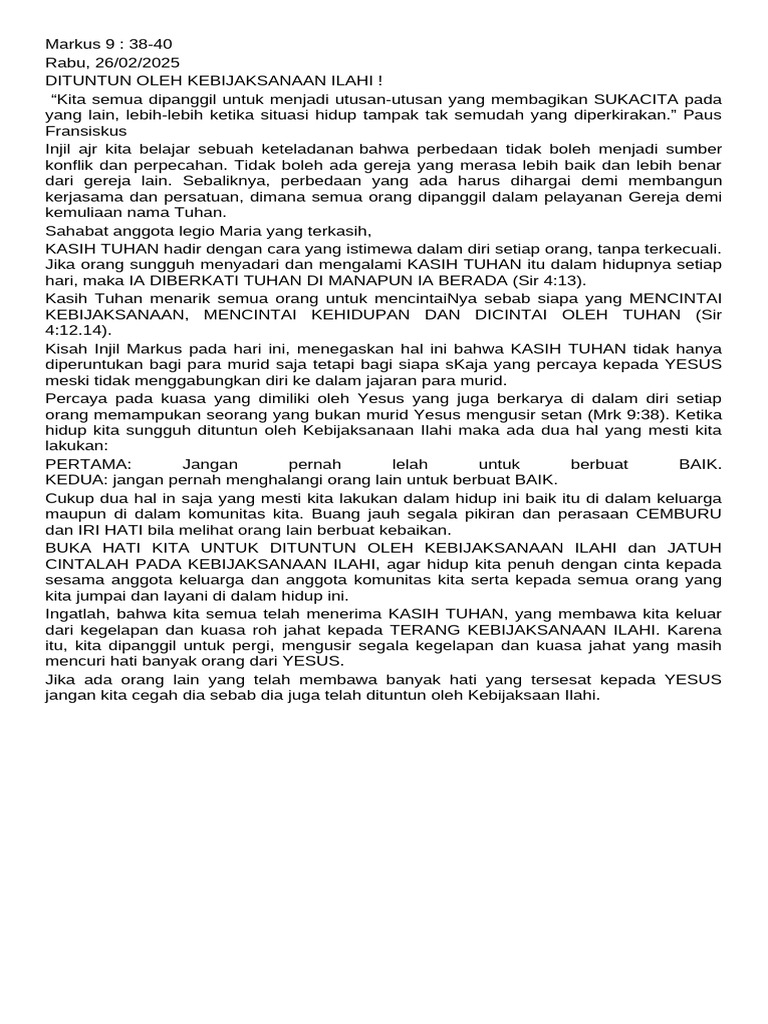 Dituntun Oleh Kebijaksanaan Ilahi | PDF