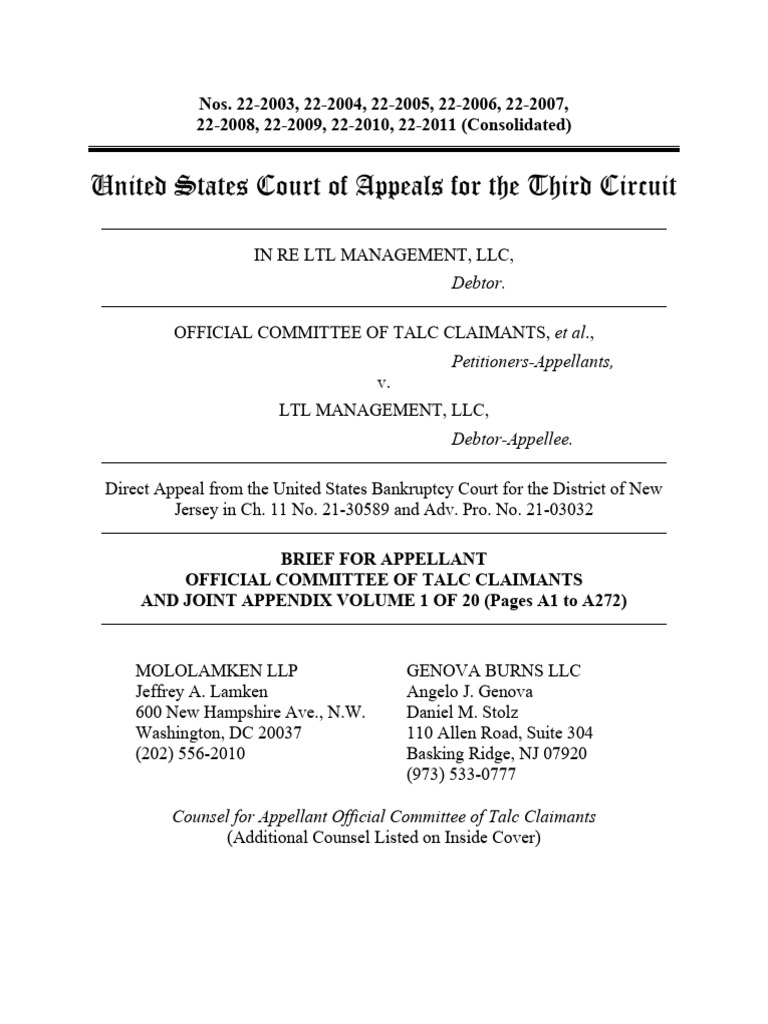 Brief of LTL Committee | PDF | Bankruptcy