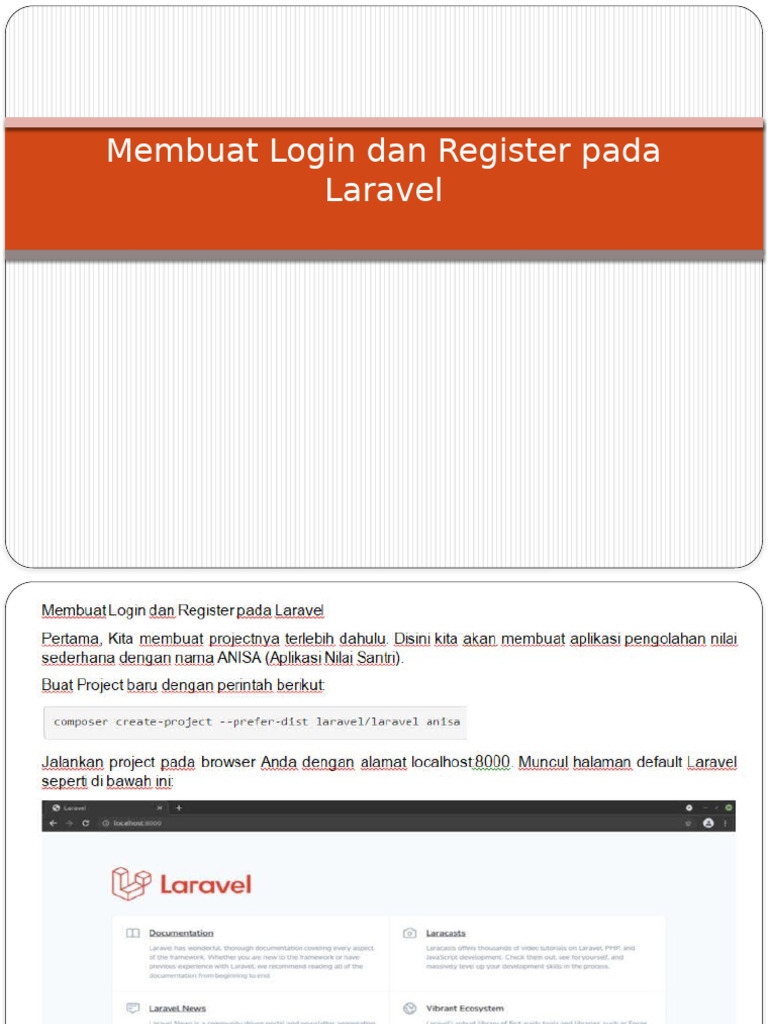 Membuat Login Dan Register Pada Laravel | PDF