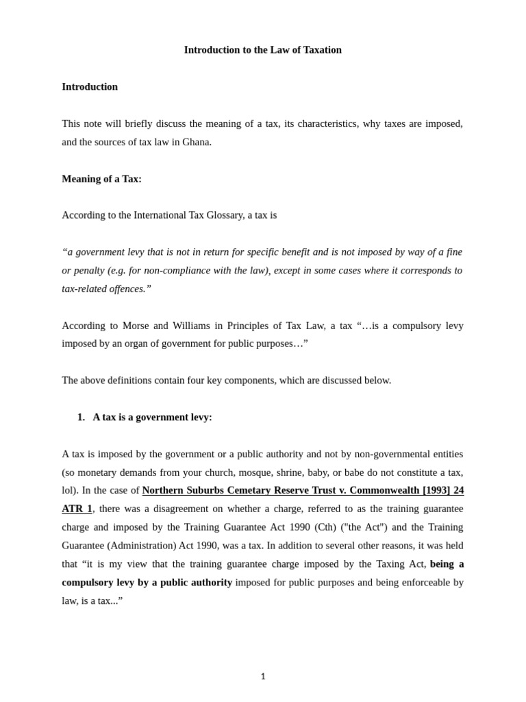 Taxation Law Notes | PDF | Taxes | Plain Meaning Rule