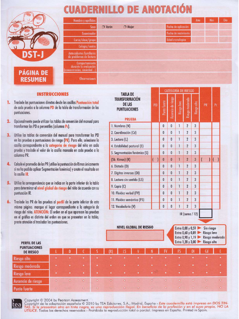 Test Detección Dislexia | PDF