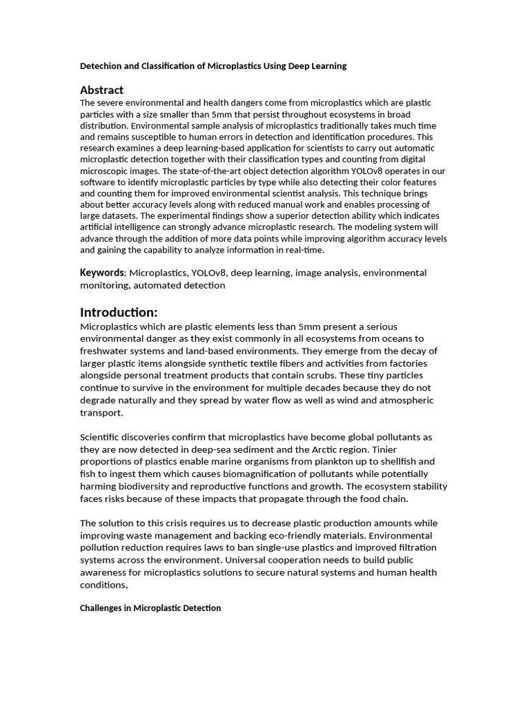 AI-Driven Microplastic Detection System | PDF | Artificial Intelligence ...
