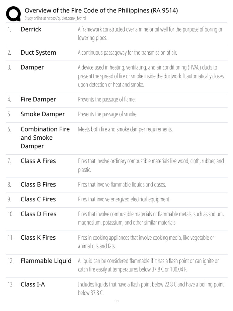 Fire-Code-of-the-Philippines-2FLASH CARD | PDF | Fire Safety | Fires