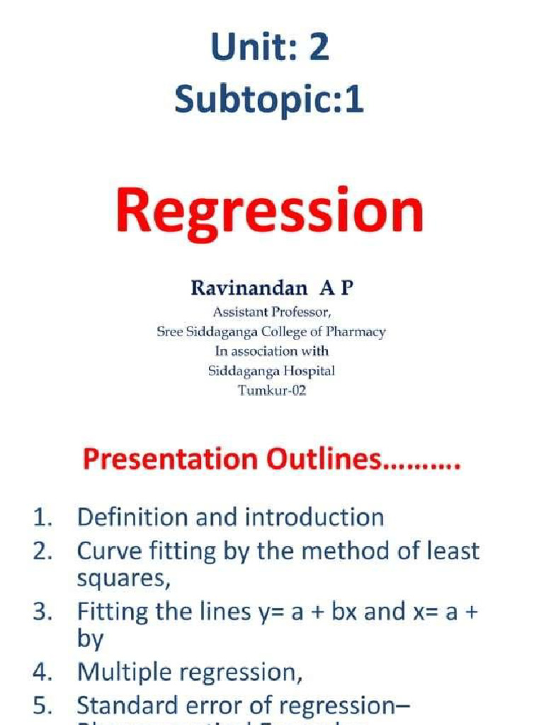 2.1 Regression Analysis | PDF