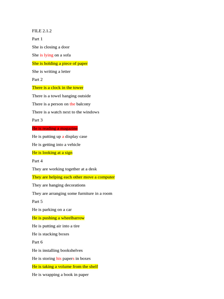 Bài CH A HW D2-Listening | PDF | Desk