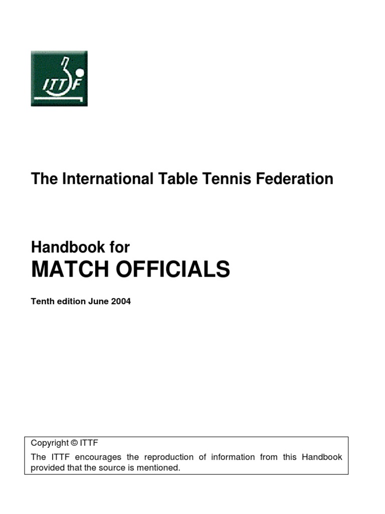 Match Officials: The International Table Tennis Federation | PDF