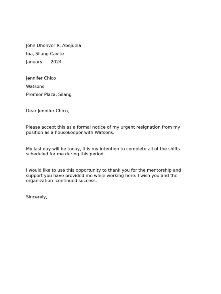 Resignation | PDF