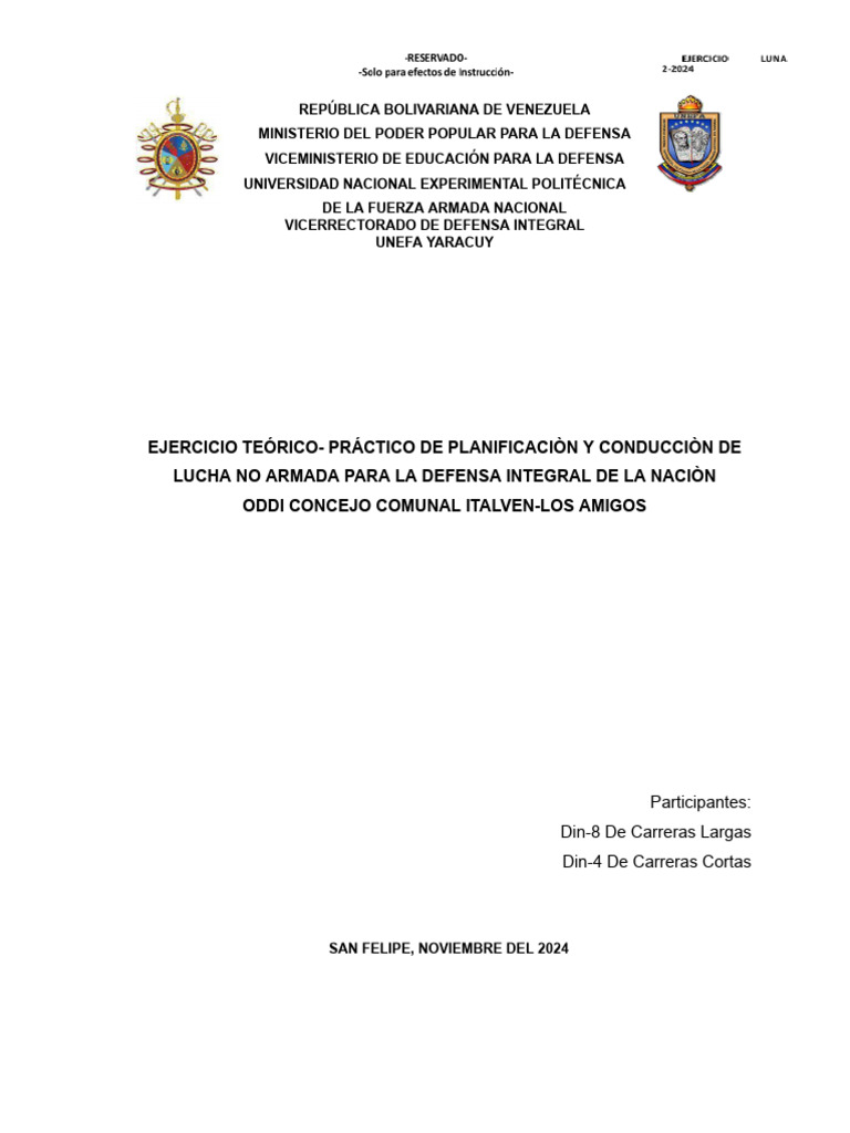 Ejercicio Te-Rico - Pr-Ctico de Planificaci-N y Conducci-N de Lucha No Armada Par | PDF ...
