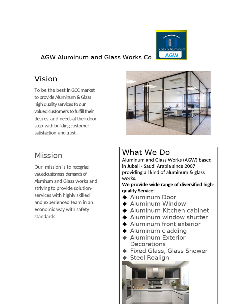 AGW Aluminum & Glass Works Overview | PDF
