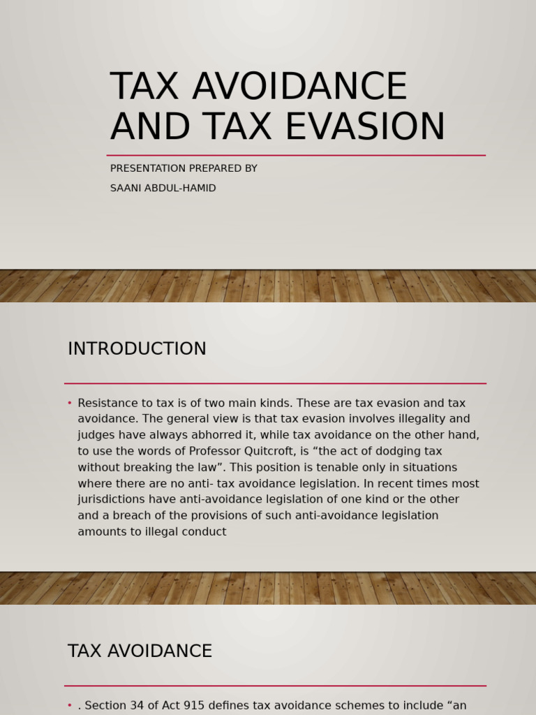 Tax Avoidance vs. Tax Evasion Explained | PDF | Dividend | Equity (Finance)