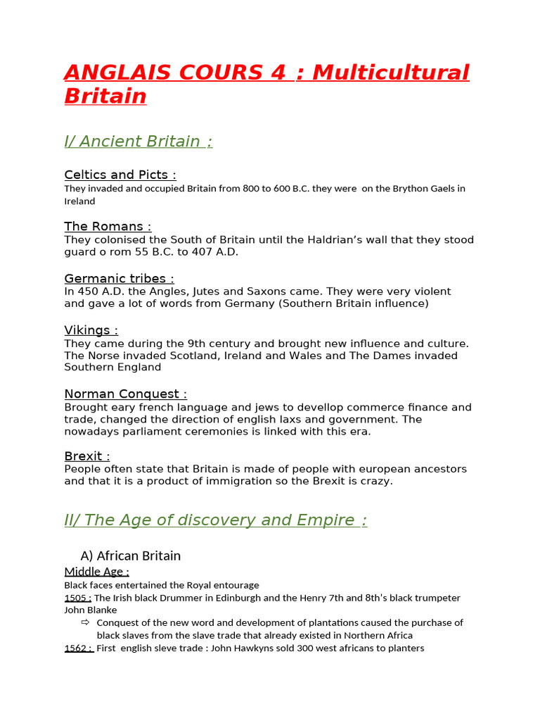 Anglais Cours 4 | PDF