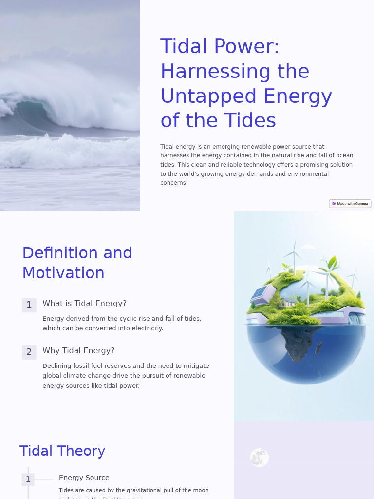 Tidal Power Harnessing The Untapped Energy of The Tides | PDF | Power ...