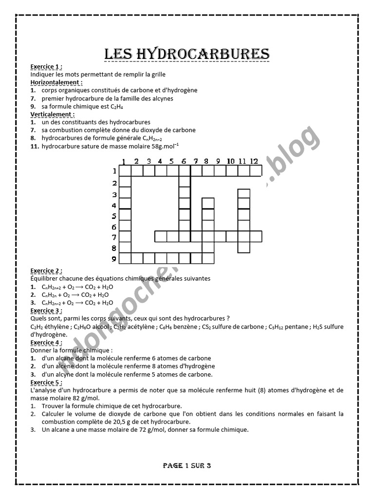 Combustion et Formules des Hydrocarbures | PDF | Alcane | La combustion