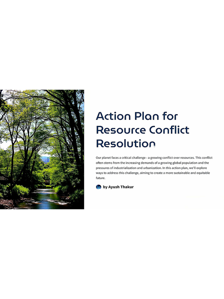 Action Plan For Resource Conflict Resolution | PDF