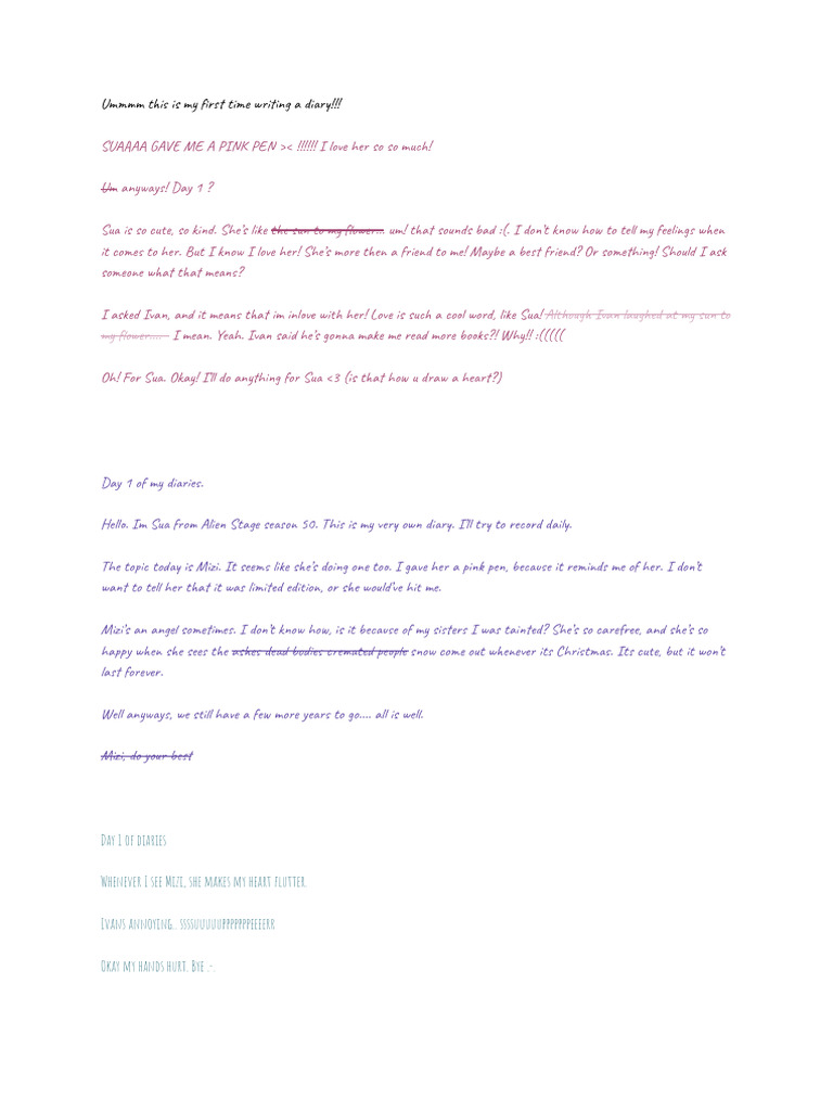 Ummmm This Is My First Time Writing A Diary!!!: Although Ivan Laughed ...