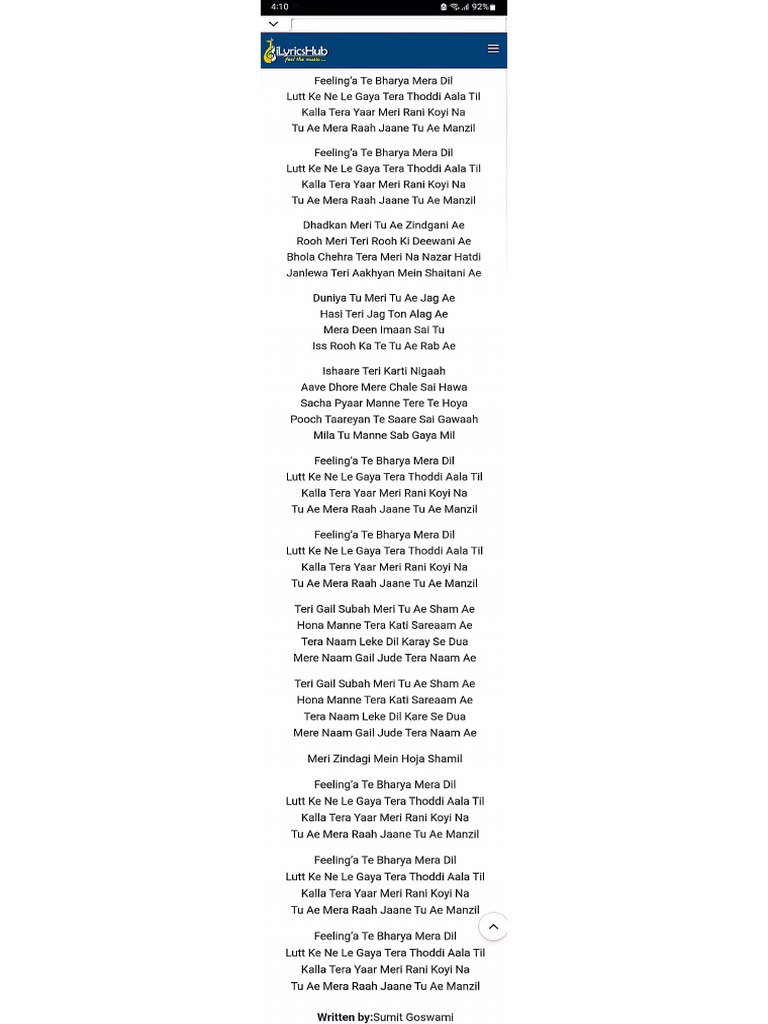 Feelings Song Lyrics | PDF