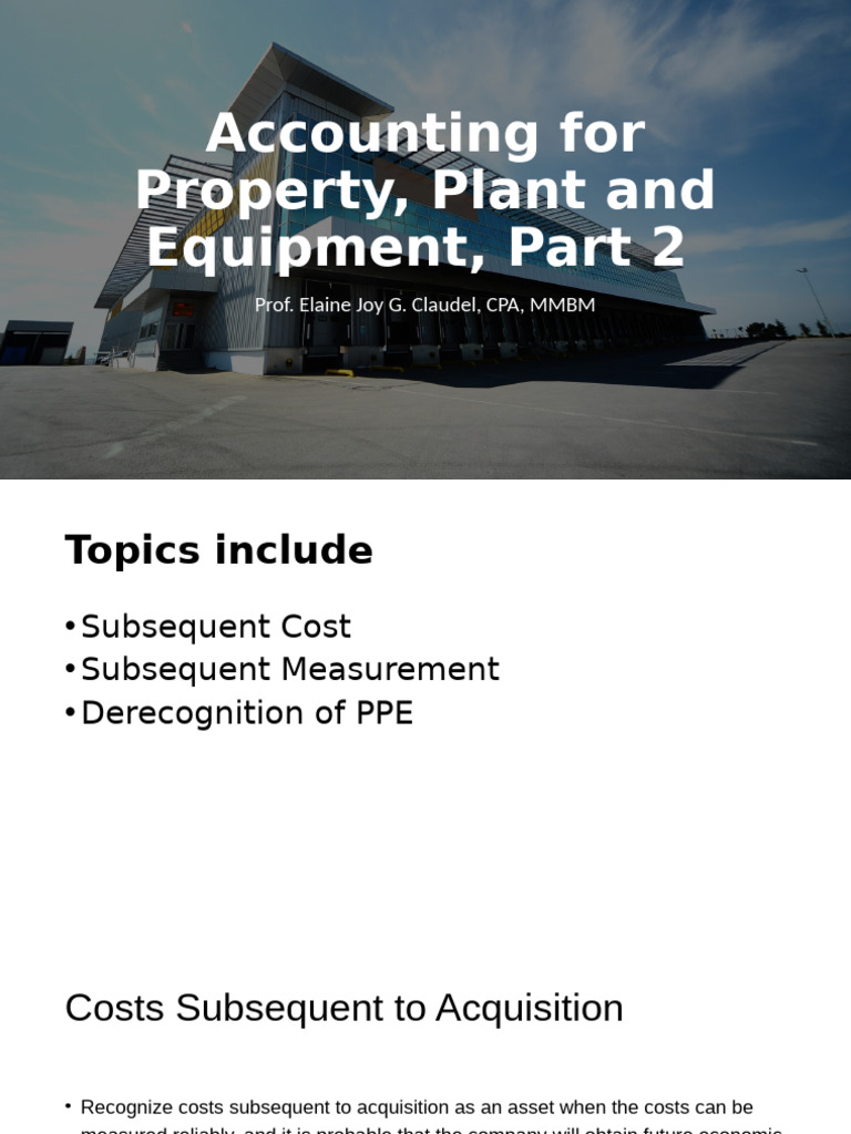 Accounting For PPE, Part2 | PDF | Depreciation | Expense