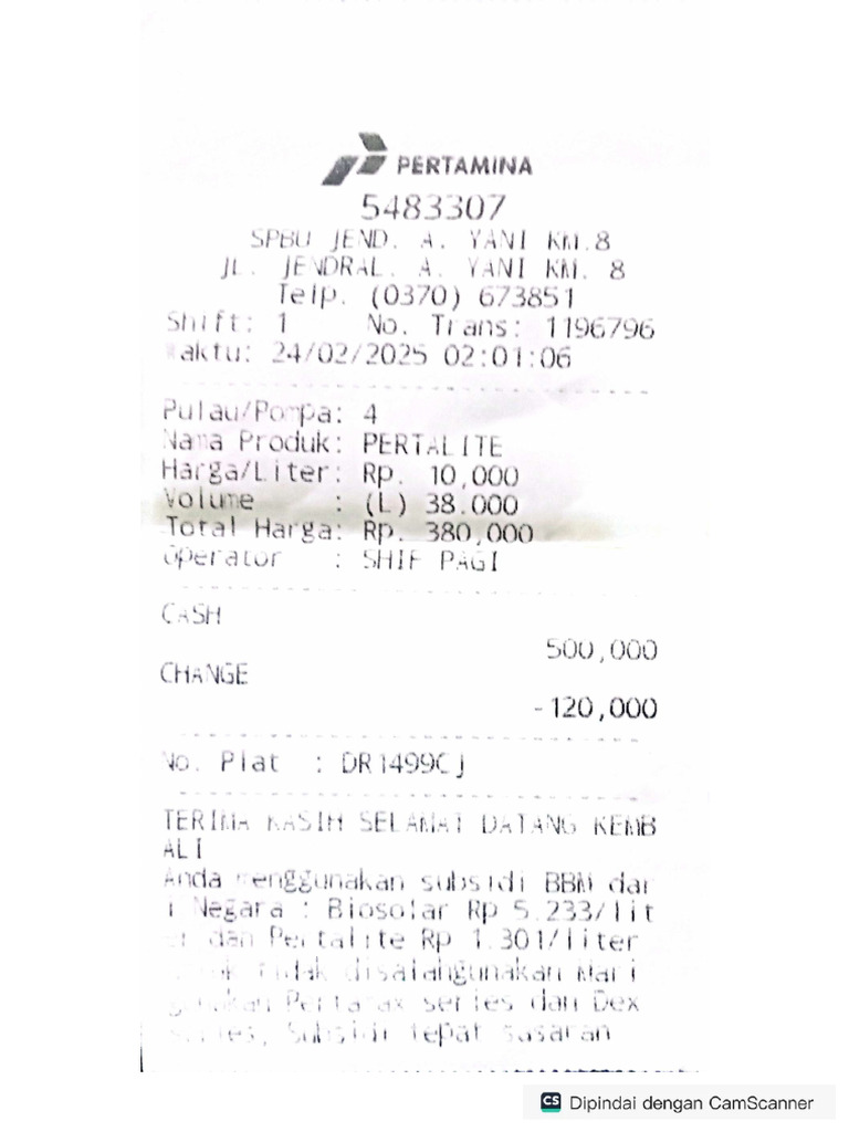 Struk BBM Gerimax | PDF