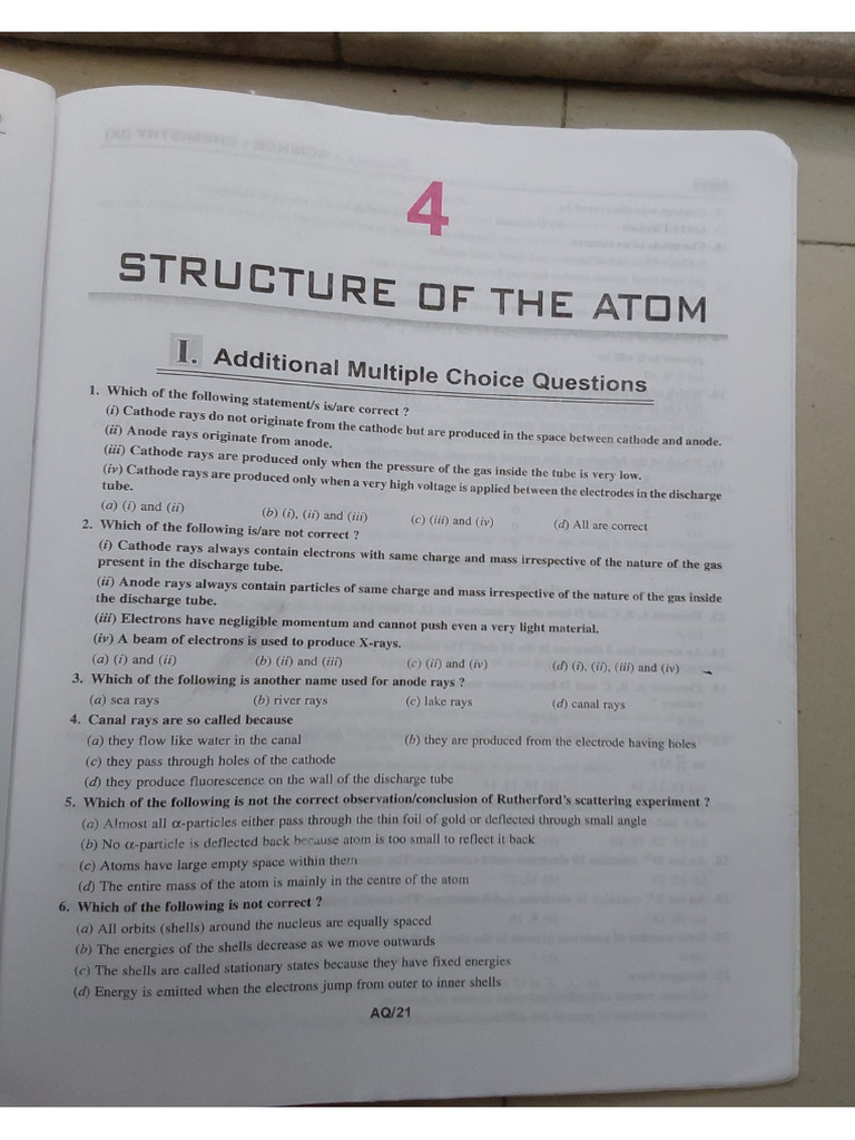 Pradeep Chemistry ch4 Structure of Atom | PDF