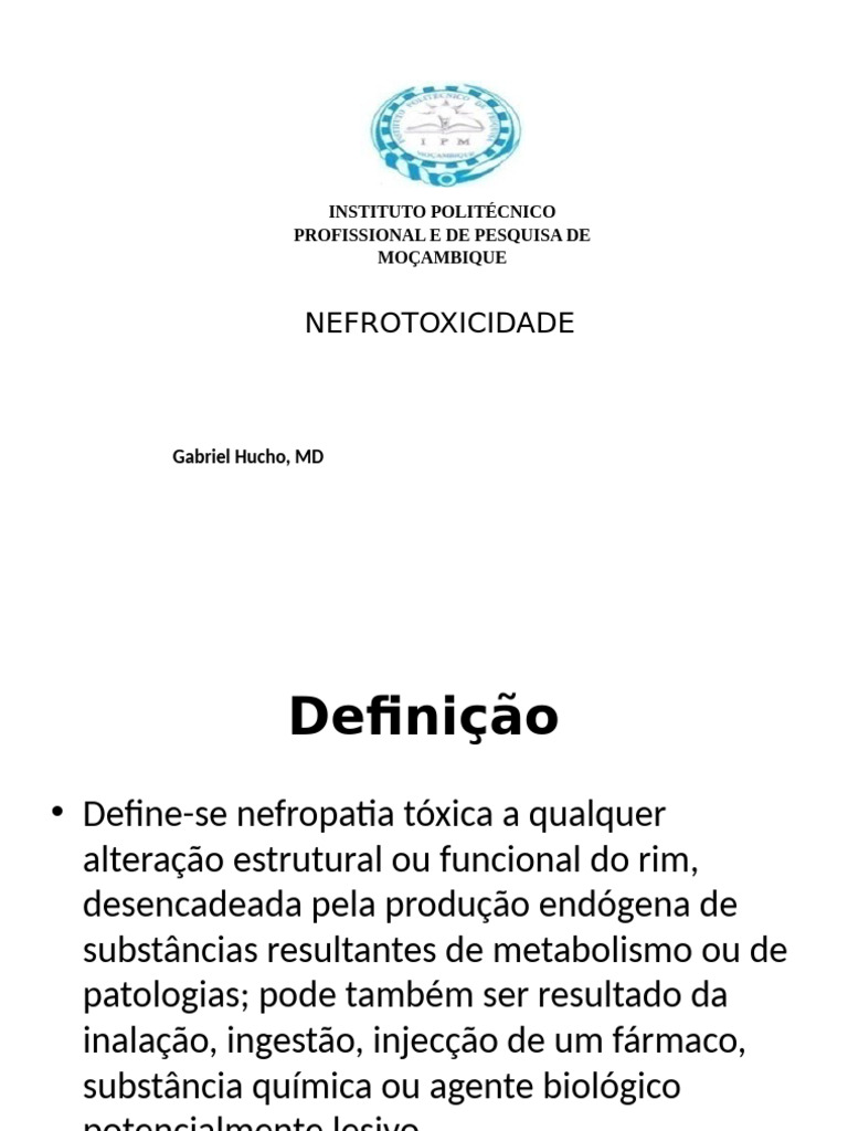 Nefrotoxicidade: Causas e Tratamento | PDF | Rim | Patologia
