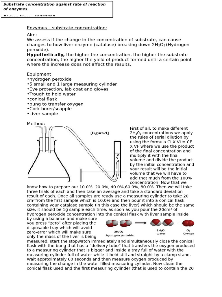 Substrate Concentration Experiment-Enzymes - 16 - 01 - 2025 | PDF ...