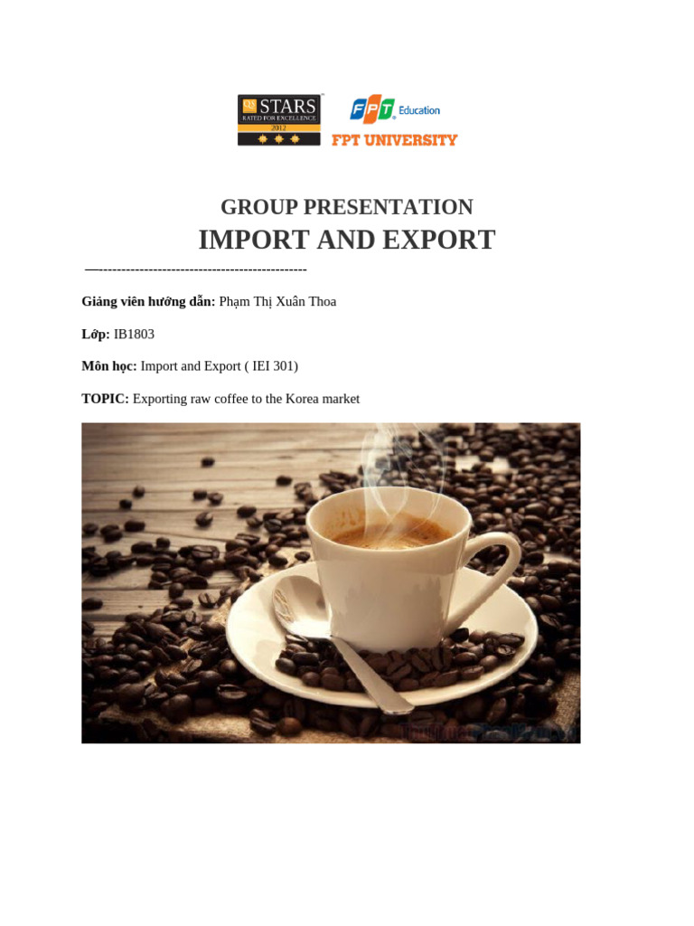 Group2 - IEI - Group Presentation - Report | PDF | Coffee | Business