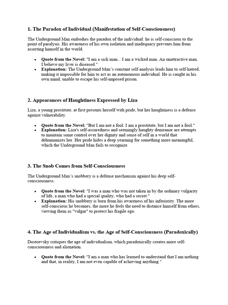 Key Term To Know in The Notes From The Underground | PDF ...