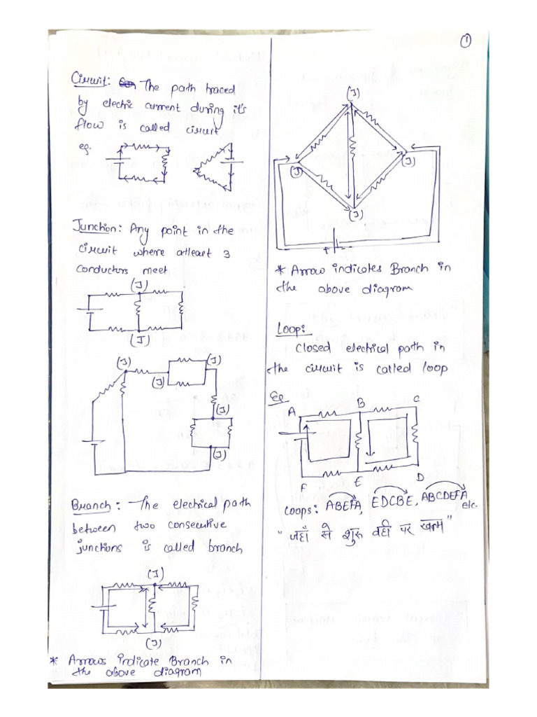 Current Electricity Summary Notes | PDF