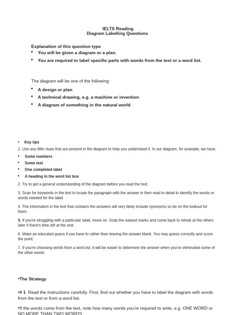 IELTS Diagram Labelling Tips | PDF