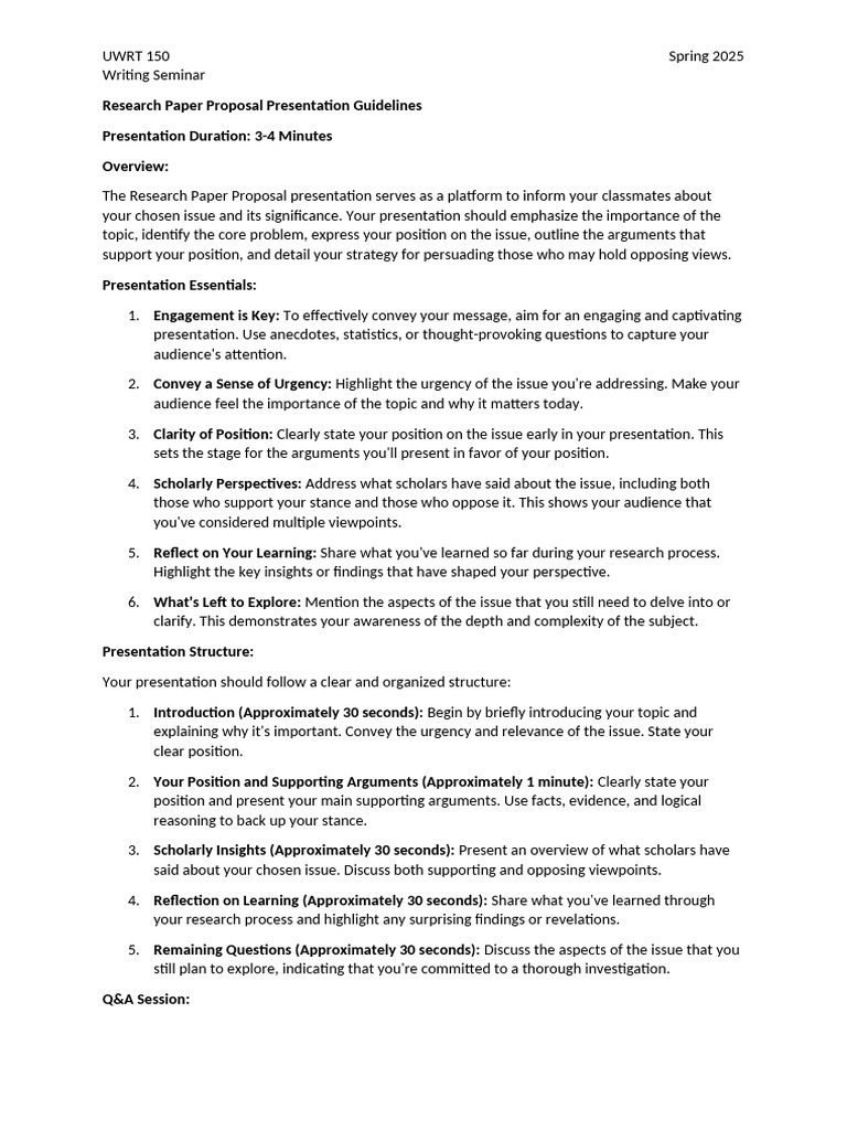 2 Research Paper Proposal Presentation | PDF | Cognition | Cognitive Science