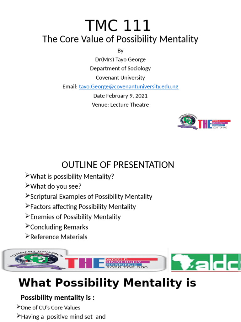 TMC 111 Power Point Presentations - George - PPTX Updated Jan 2021 | PDF