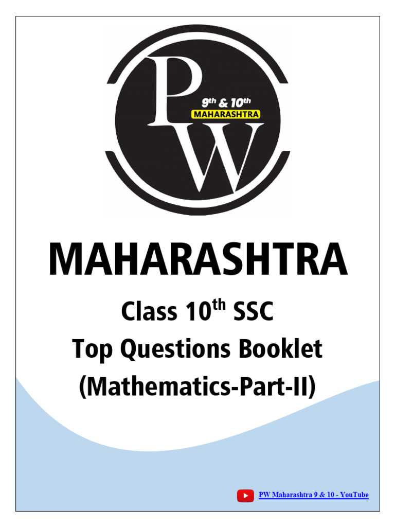 Practice Sheet_Maharashtra Class 10th SSC Top Question Booklet_Maths Math-II_Monika Maam_Gajanan ...