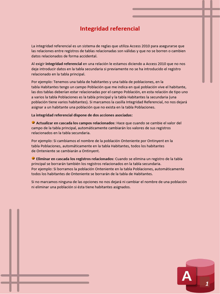 INTEGRIDAD REFERENCIAL | PDF