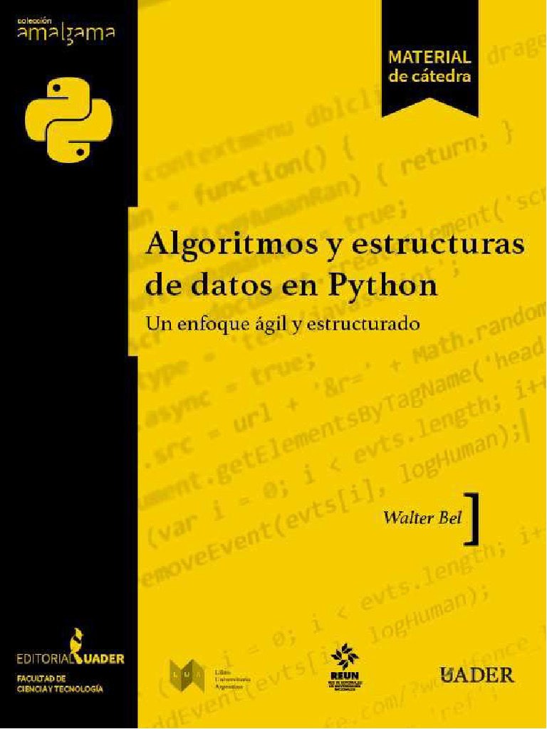 Algoritmos y Estructuras de Datos en Pyt | PDF | Algoritmos | Lenguaje de programación