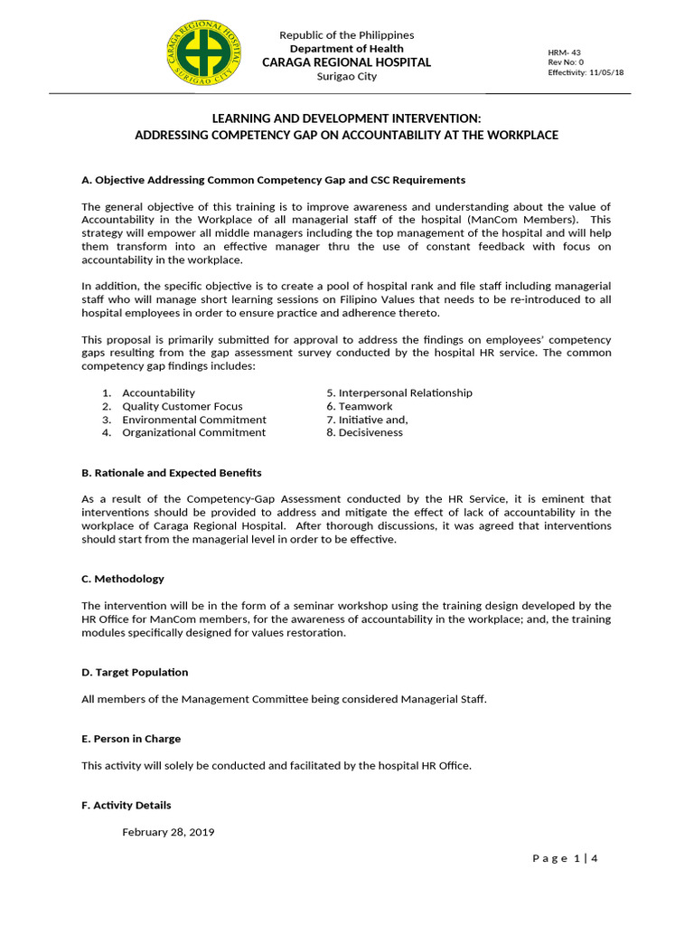 Accountability Training for Hospital Managers | PDF | Human Resource ...
