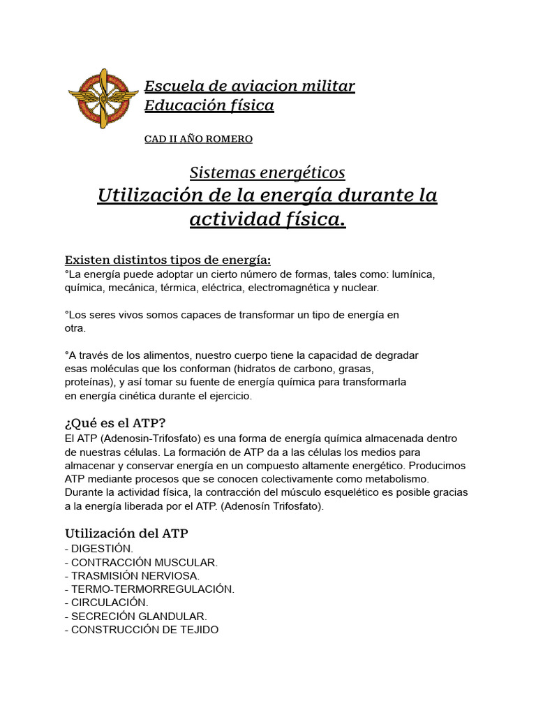 Sistemas Energeticos | PDF | Trifosfato de adenosina | Metabolismo