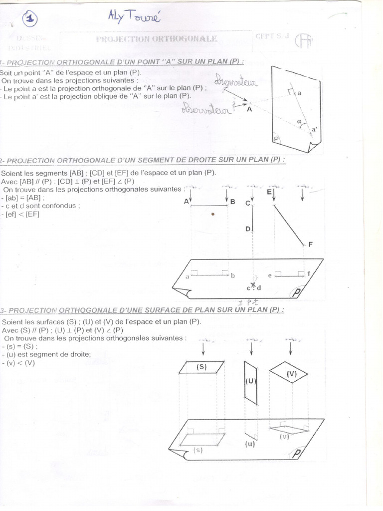 Dessin Technique (Projection Orthogonal) | PDF